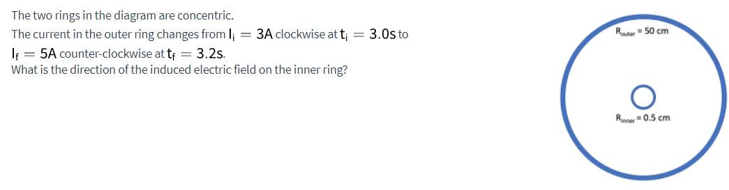 Solved Ruter = 50 cm The two rings in the diagram are | Chegg.com