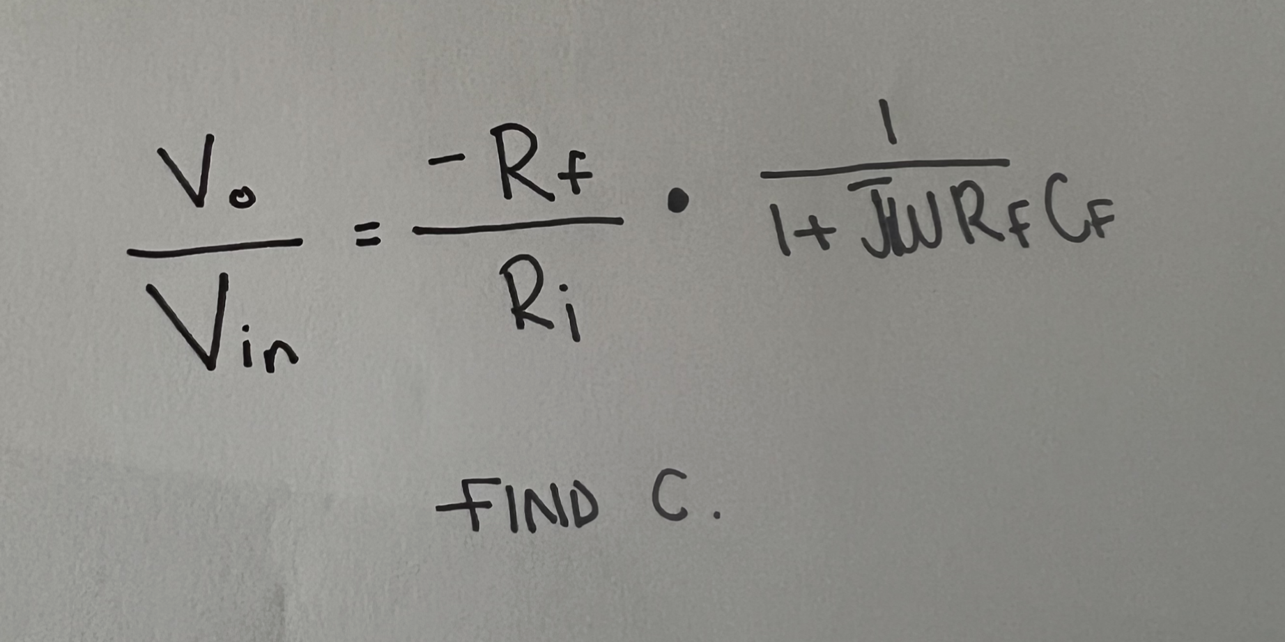 Solved Vin V0=Ri−Rf⋅1+J′ωRfCf1 C. | Chegg.com