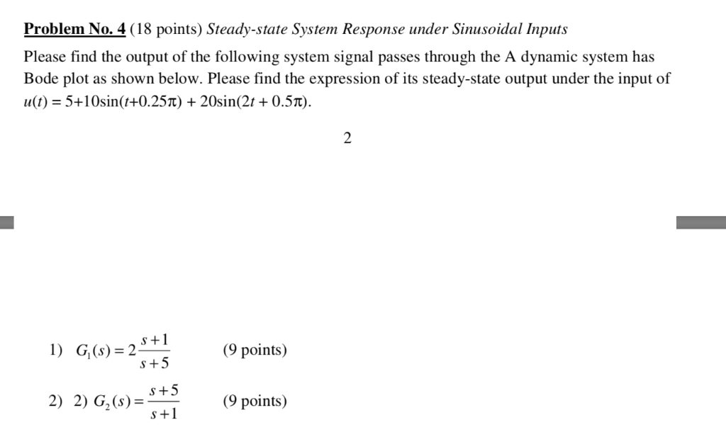 Solved Problem No.4 (18 points) Steady-state System Response | Chegg.com