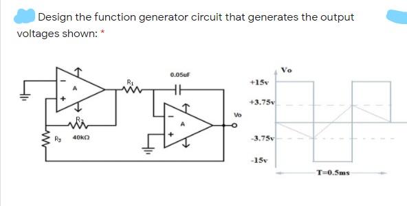 Solved Design the function generator circuit that generates | Chegg.com