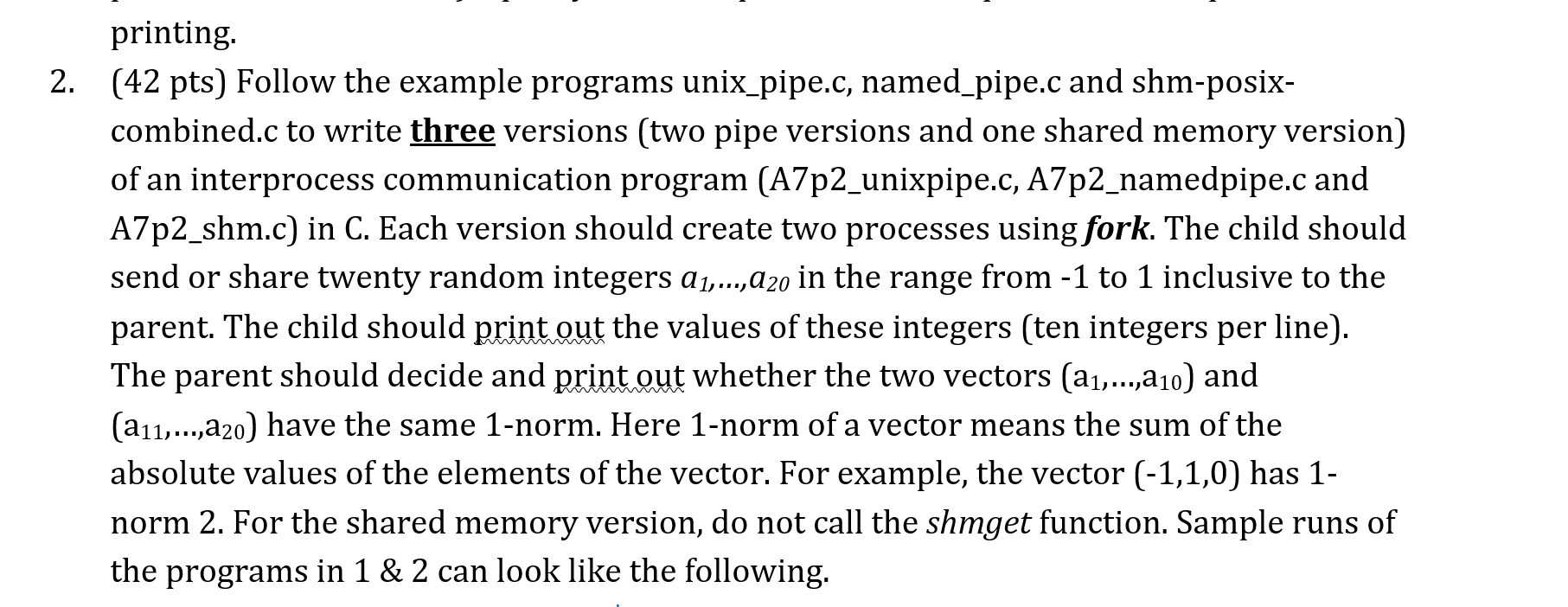 Solved Follow the example programs unix_pipe.c, named_pipe.c | Chegg.com
