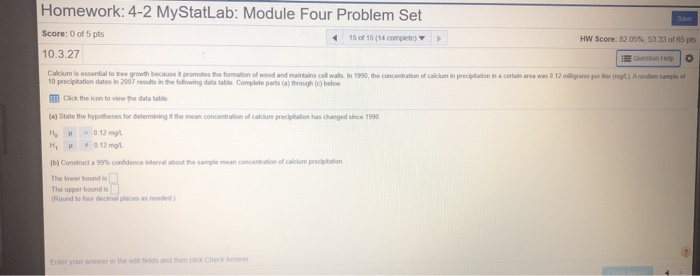 Solved Homework:4-2 MyStatLab: Module Four Problem Set Save | Chegg.com