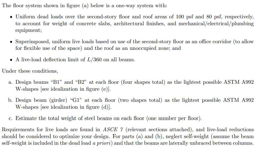 The floor system shown in figure (a) below is a | Chegg.com