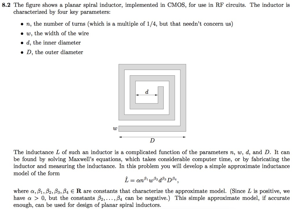 8 2 The Figure Shows A Planar Spiral Inductor