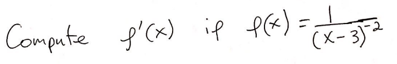 Solved Compute f′(x) if f(x)=(x−3)−21 | Chegg.com
