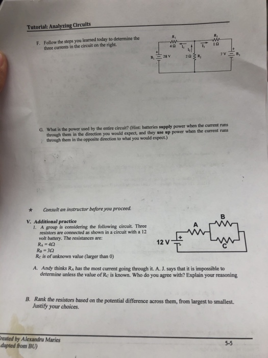 Solved Tutorial: Analyzing Circuits Ri Follow the steps you | Chegg.com