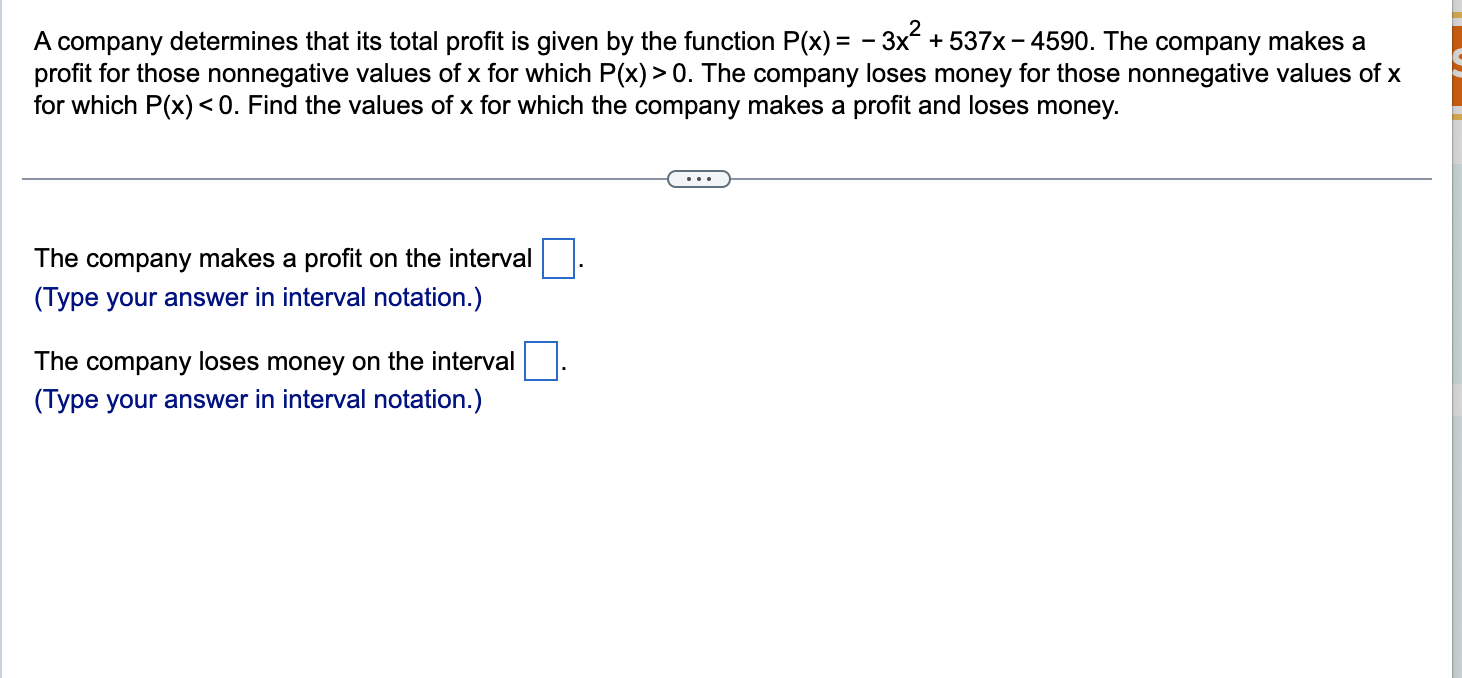 Solved A company determines that its total profit is given | Chegg.com