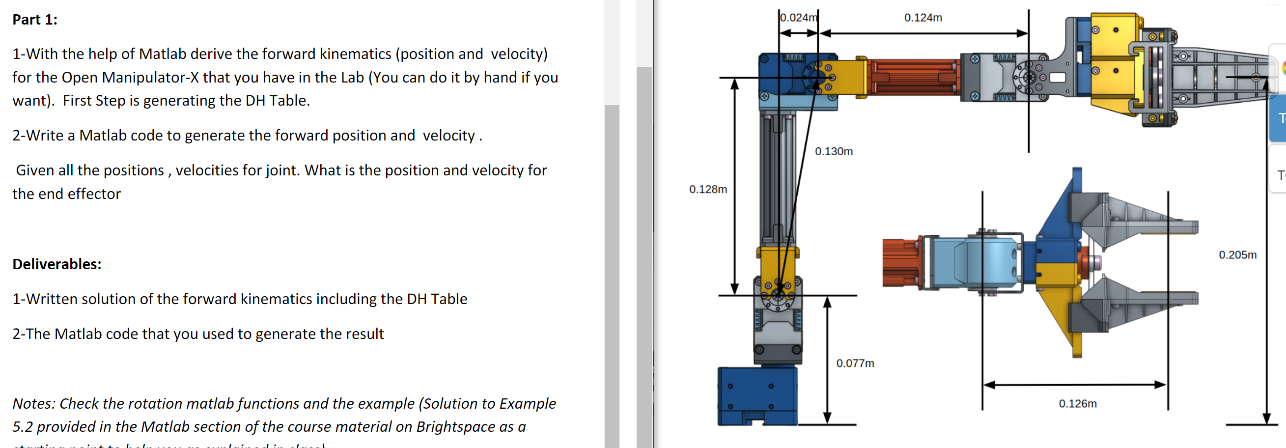 Solved Part 1:1-With the help of Matlab derive the forward | Chegg.com