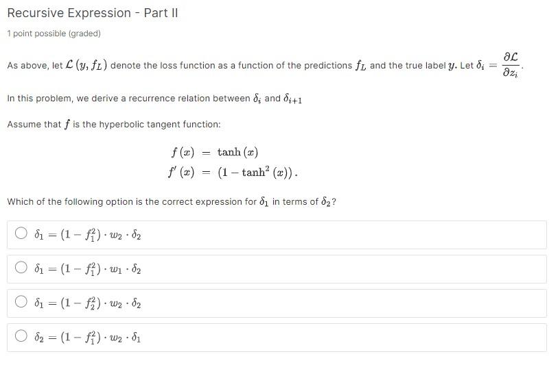 Solved As above, let L(y,fL) denote the loss function as a | Chegg.com