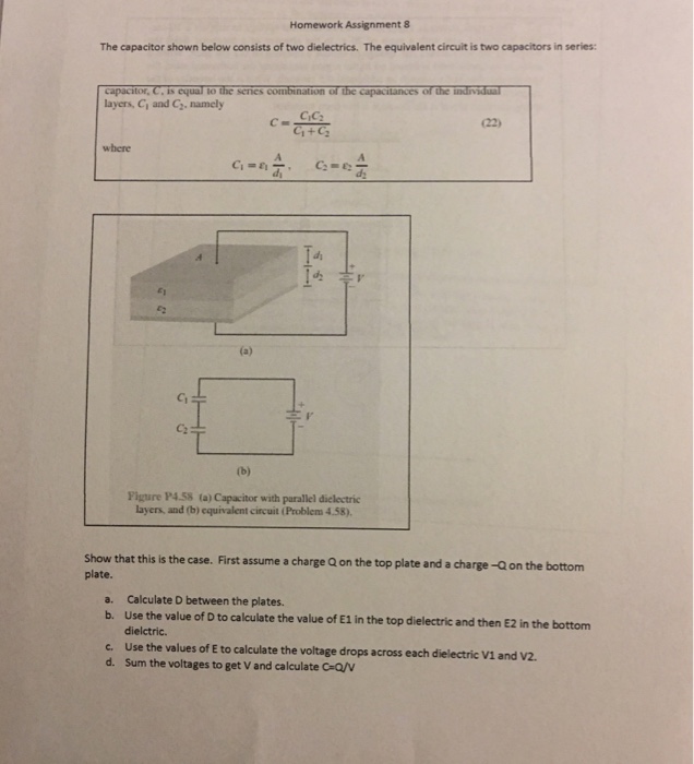 Solved Homework Assignment 8 The capacitor shown below | Chegg.com