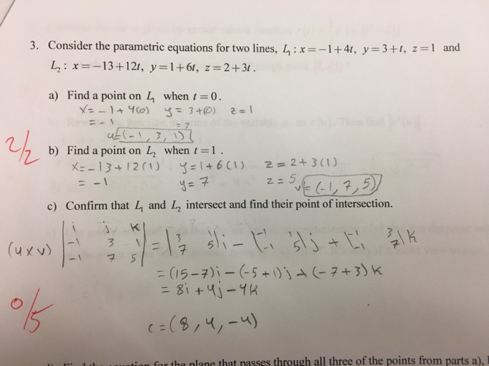 Solved Consider the parametric equations for two lines, L_1: | Chegg.com