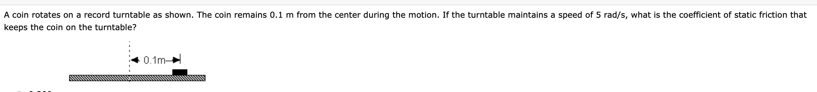 Solved A coin rotates on a record turntable as shown. The | Chegg.com