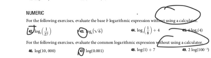 Solved NUMERIC For the following exercises, evaluate the | Chegg.com