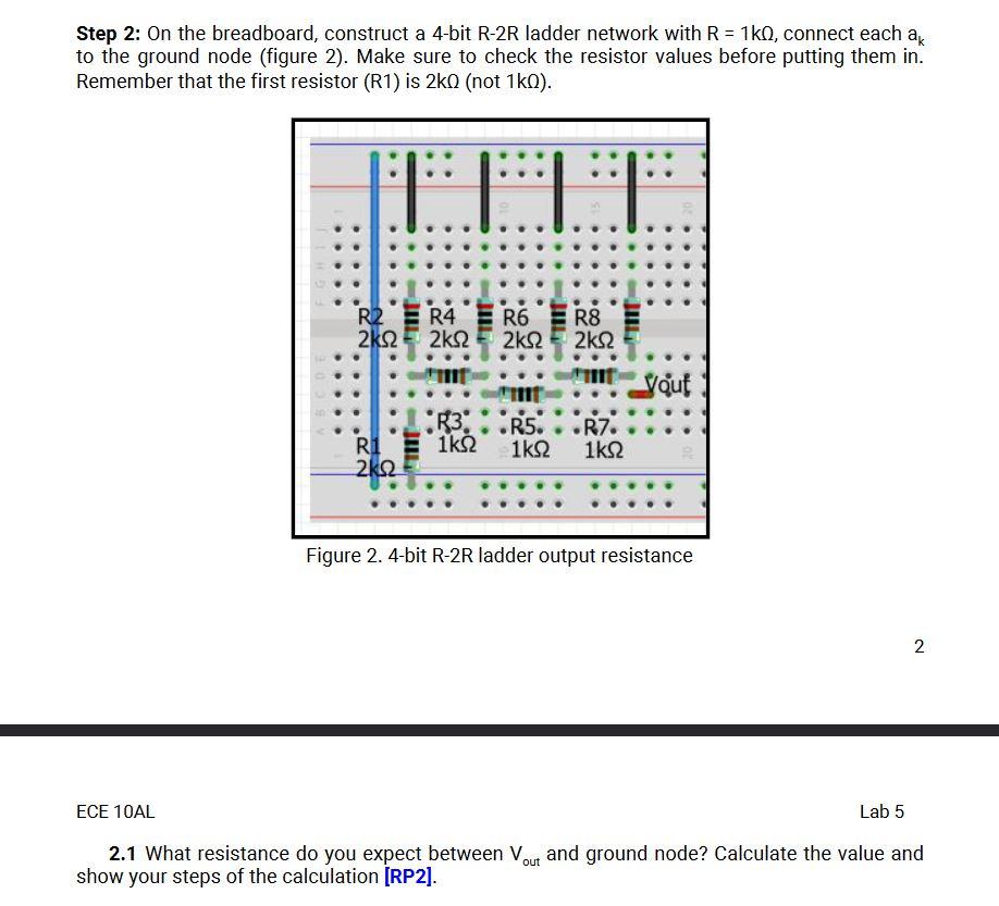 Solved Step 2: On the breadboard, construct a 4-bit R-2R | Chegg.com