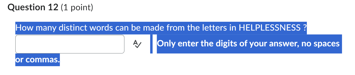 Solved How many distinct words can be made from the letters | Chegg.com