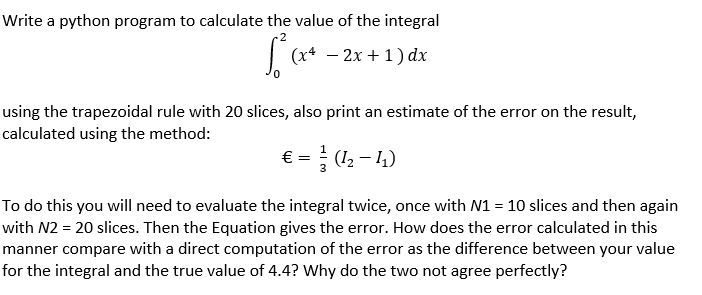 Solved Write a python program to calculate the value of the | Chegg.com