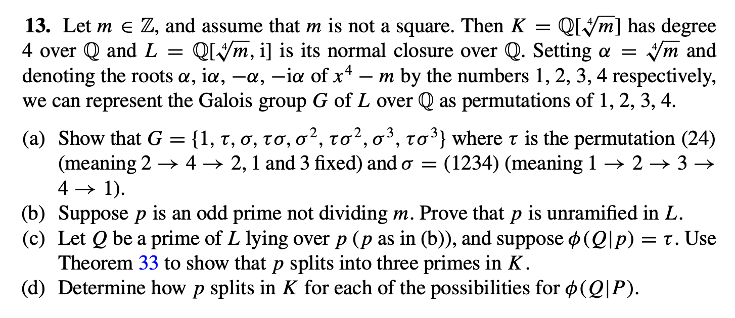 Solved 13. Let m∈Z, and assume that m is not a square. Then | Chegg.com