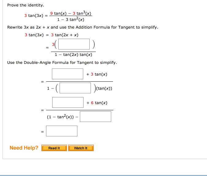 Solved Prove the identity. 3 tan(3x) 9 tan)3 tanx) 1 3 tan) | Chegg.com
