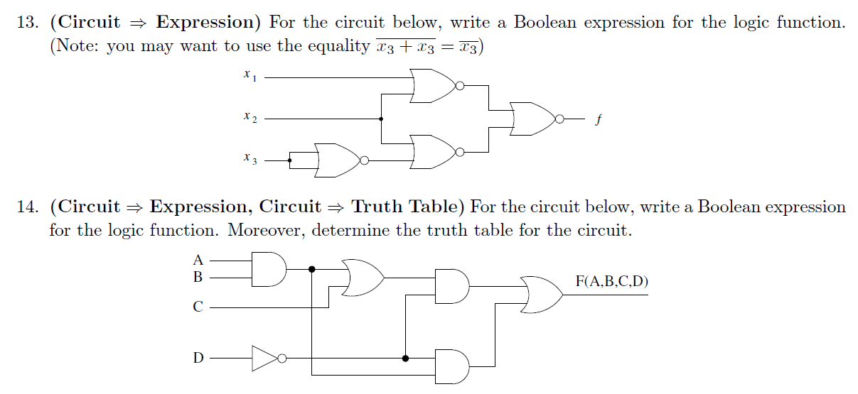 Solved 13. (Circuit → Expression) For the circuit below, | Chegg.com