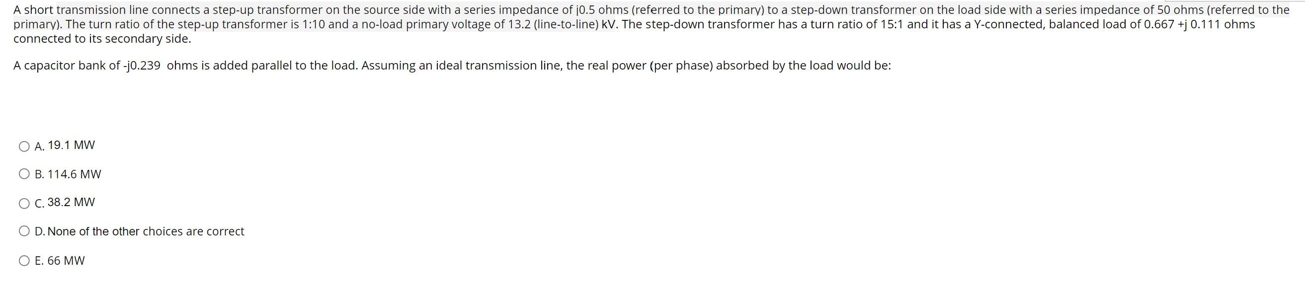 Solved A short transmission line connects a step-up | Chegg.com
