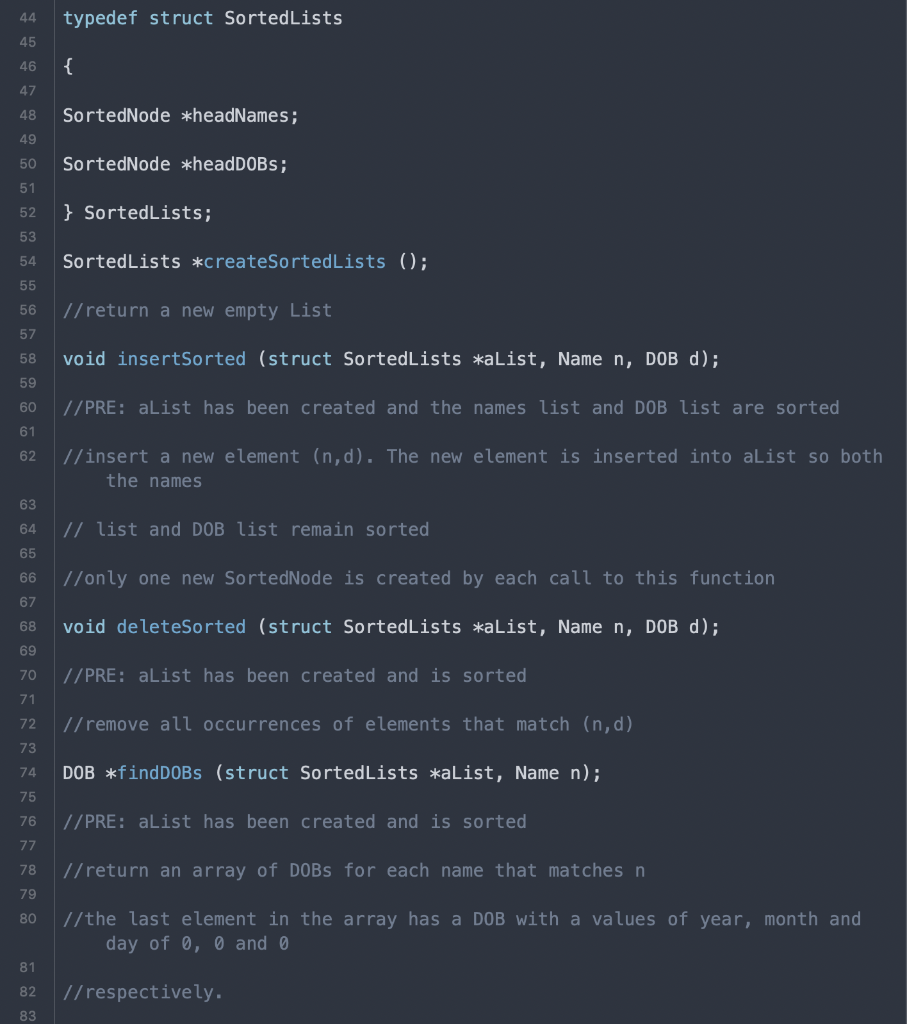 I need some help for SortedList.c Implement the data | Chegg.com