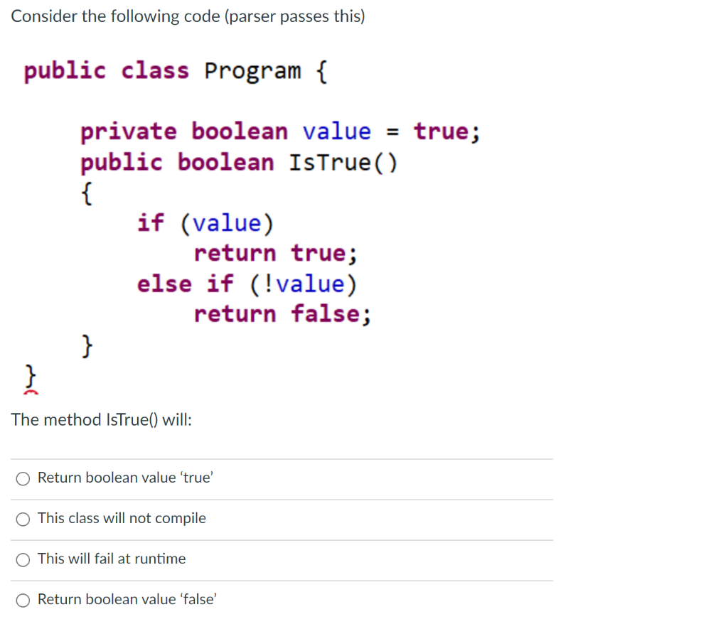 Solved The following code is an example of the use of if | Chegg.com