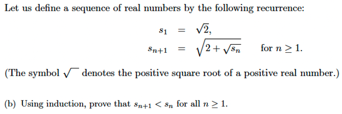 Solved Let us define a sequence of real numbers by the | Chegg.com