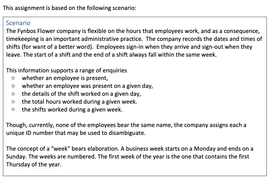 Solved This assignment is based on the following scenario: | Chegg.com