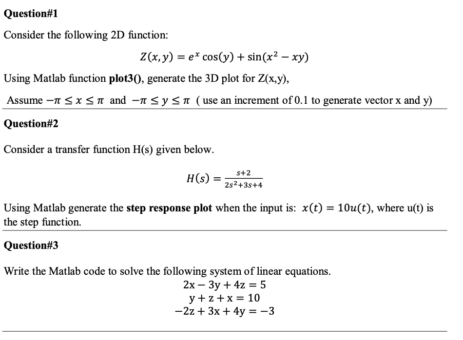 Solved Question#1 Consider the following 2D function: Z(x,y) | Chegg.com