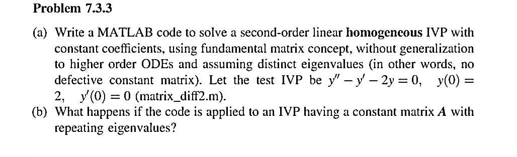 Solved Problem 733 A Write A Matlab Code To Solve A 5806