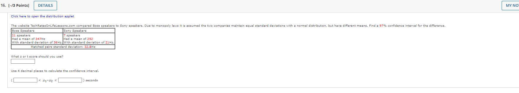 Solved Click here to open the distribution applet What z or | Chegg.com