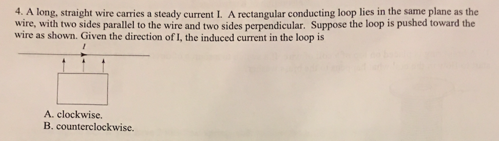 Solved 4. A long, straight wire carries a steady current I. | Chegg.com