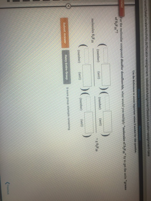 Solved For The Molecular Compound Disulfur Decafluoride