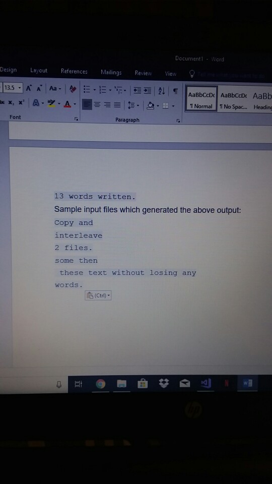 Solved Document1 Word Layout References Mailings Review View 