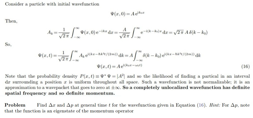 Solved Consider a particle with initial wavefunction (2,0) = | Chegg.com