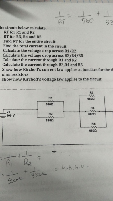 Solved RT 560 3 he circuit below calculate: RT for R1 and R2 | Chegg.com Solved RT 560 3 he circuit below calculate: RT for R1 and R2 | Chegg.com