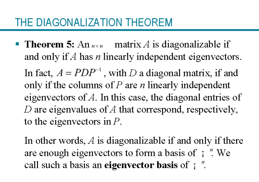 Solved THE DIAGONALIZATION THEOREM n Theorem 5: An nxn | Chegg.com