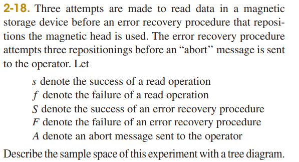 2-18. Three attempts are made to read data in a | Chegg.com