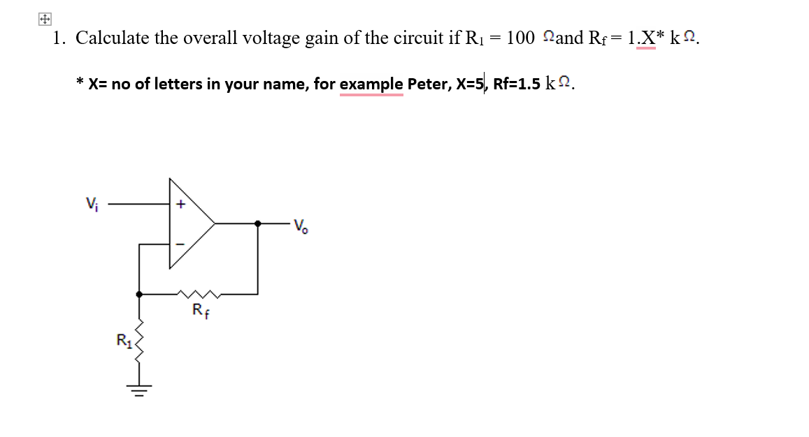 Solved 1. Calculate the overall voltage gain of the circuit | Chegg.com