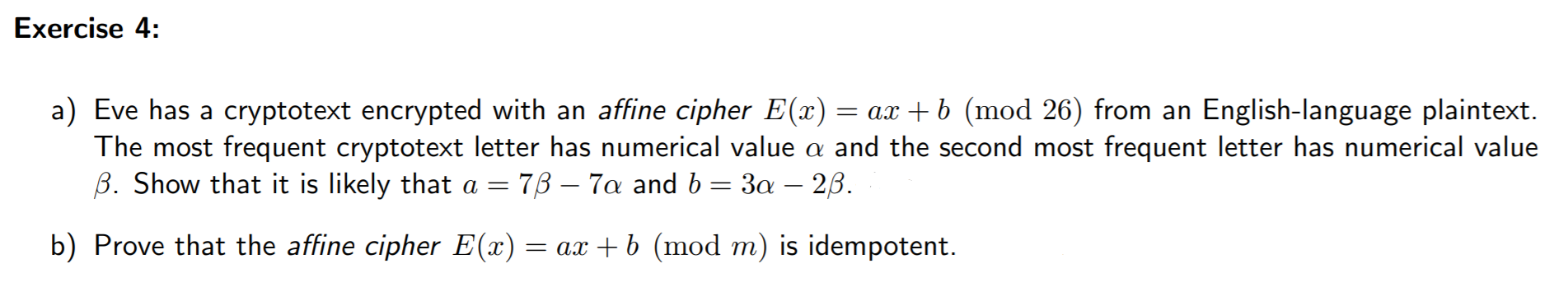 Cryptography question: answer completely and | Chegg.com