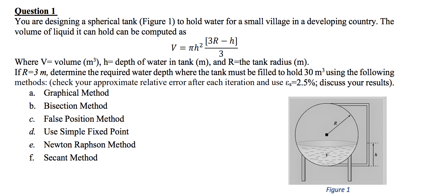 Solved V = Question 1 You are designing a spherical tank | Chegg.com