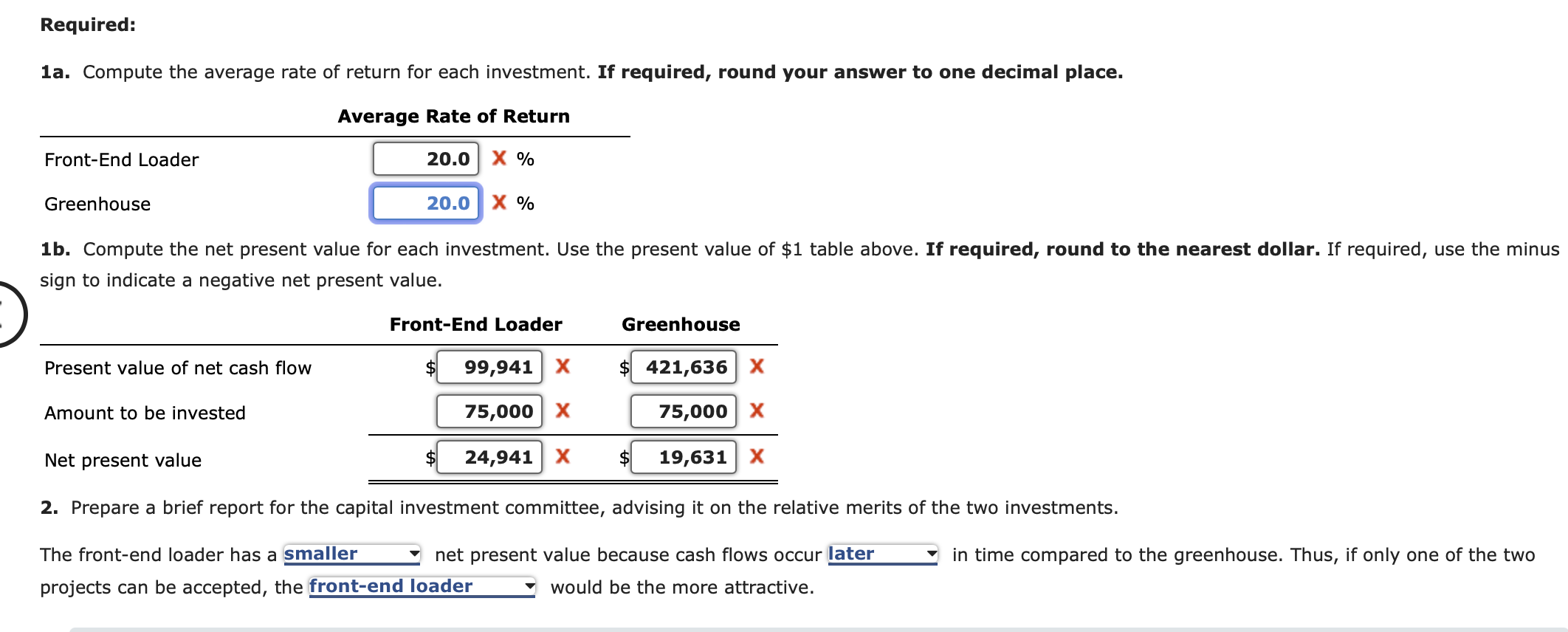 Solved 1b. Compute the net present value for each | Chegg.com
