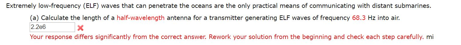 Solved Extremely low-frequency (ELF) waves that can | Chegg.com