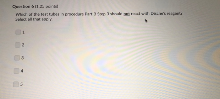 Solved Which of the test tubes in procedure Part B Step 3 | Chegg.com