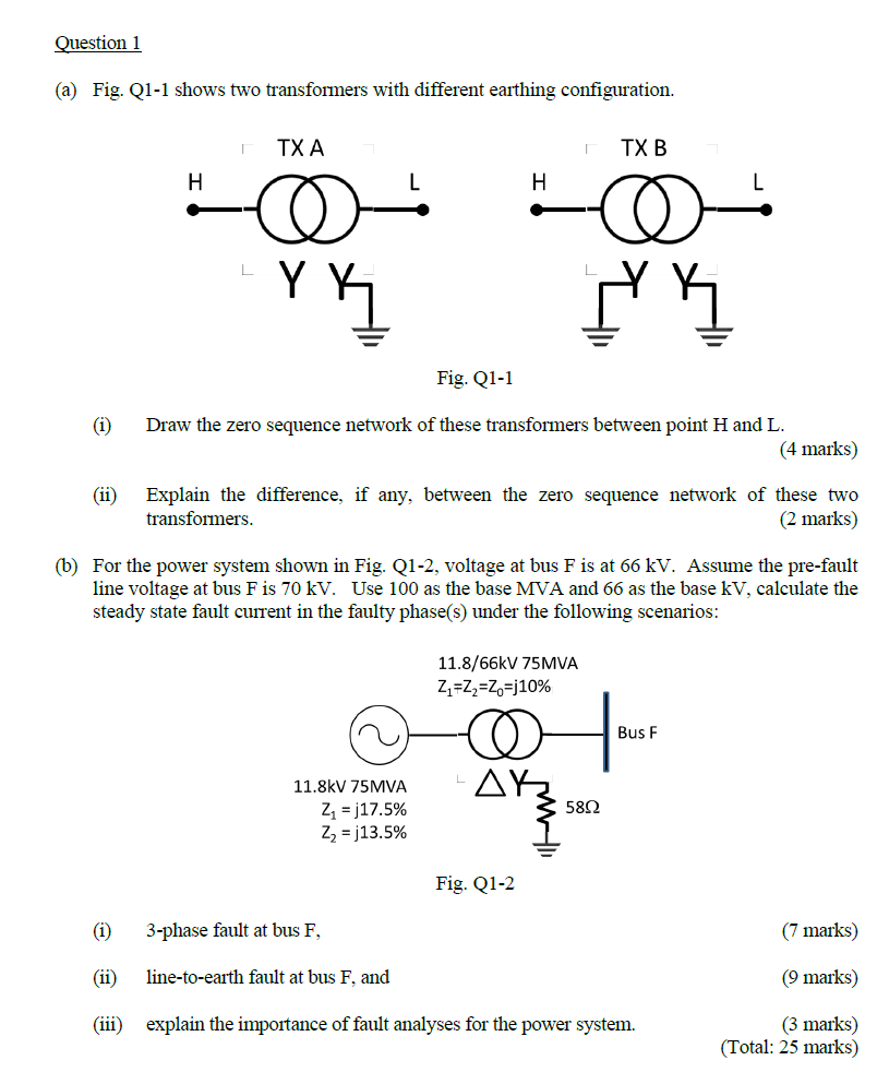Solved Question 1 (a) Fig. Q1-1 shows two transformers with | Chegg.com