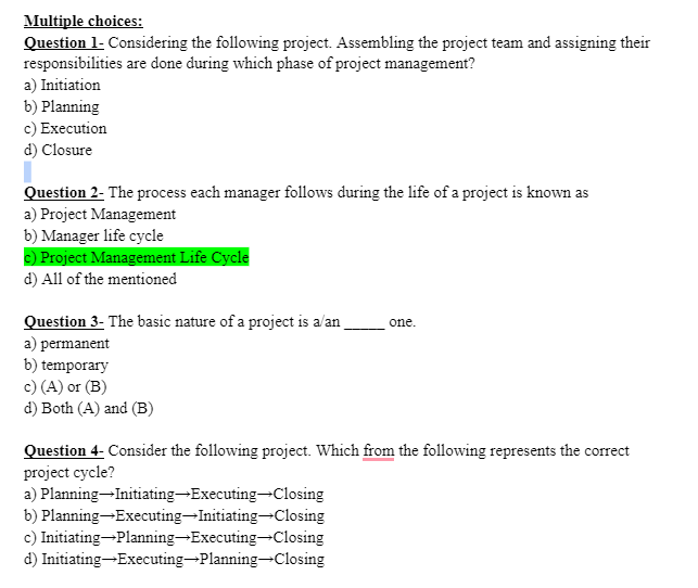 Solved Multiple choices: Question 1-Considering the | Chegg.com
