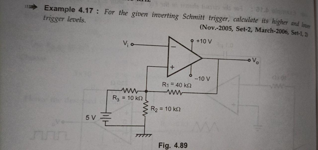 Example 4.17 : For the given inverting Schmitt | Chegg.com
