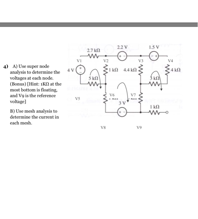 Solved 1) Using the circuit below, apply super mesh concept | Chegg.com