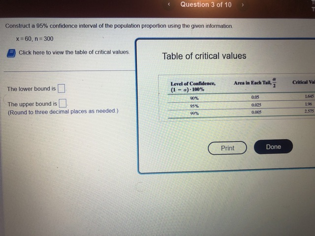 Solved Construct a 95% ﻿confidence interval of the | Chegg.com