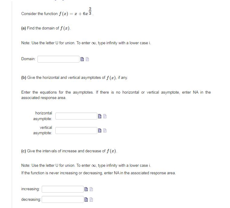 Solved Consider the function f(x)=x+6x32. (a) Find the | Chegg.com